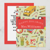 Teacher Christmas Holiday Thank You Card | Zazzle