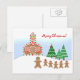 Teacher Christmas Postcard - Gingerbread Scene | Zazzle