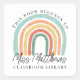 Teacher Classroom Library Rainbow Bookplate | Zazzle
