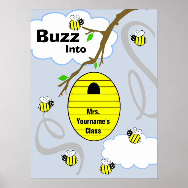 Teacher Classroom Poster - Bees And Bee Hive | Zazzle