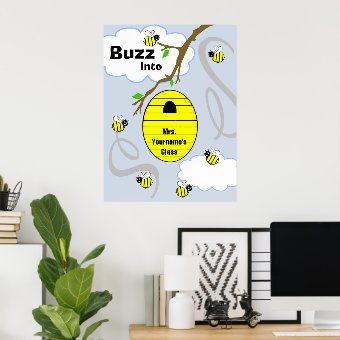 Teacher Classroom Poster - Bees And Bee Hive | Zazzle