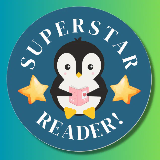 Teacher Classroom Superstar Reader Award Classic Round Sticker | Zazzle