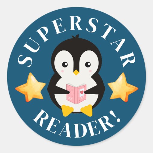 Teacher Classroom Superstar Reader Award Classic Round Sticker | Zazzle