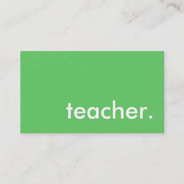 teacher. (color customizable) business card | Zazzle