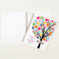 Teacher Colourful apple Tree thank you gift Planner | Zazzle