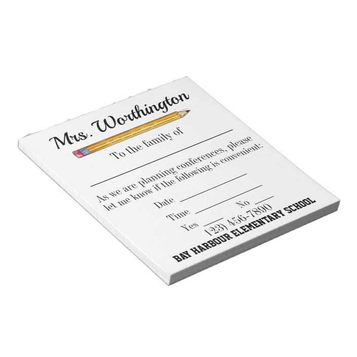 Teacher Conference School Note Pad Small | Zazzle
