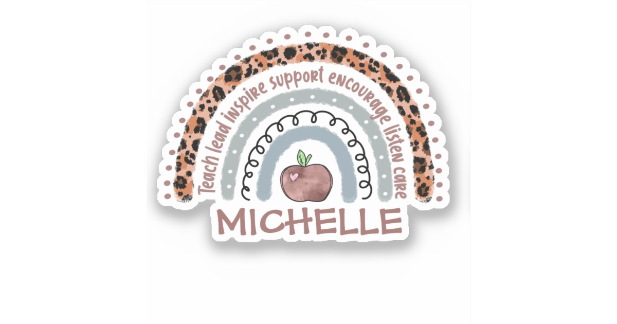 Teacher Core Values Rainbow Sticker | Zazzle