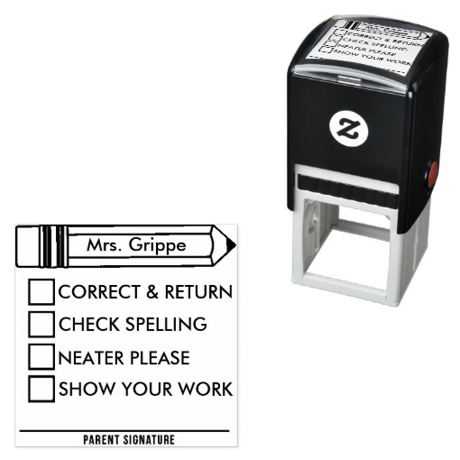 TEACHER CORRECTION SELF INKING STAMP | Zazzle