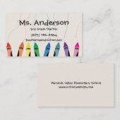 Teacher Crayons Business Card | Zazzle