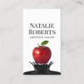Teacher Creative Apple Splash Professional Business Card | Zazzle