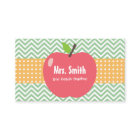 Teacher Cute Apple Chevron Stripes Business Card | Zazzle