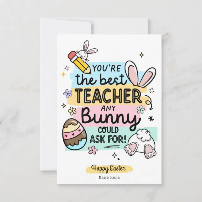 Teacher Easter Appreciation Happy Easter Card | Zazzle