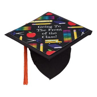 Teacher Ed Chalkboard Graduation Front of Class Graduation Cap Topper ...