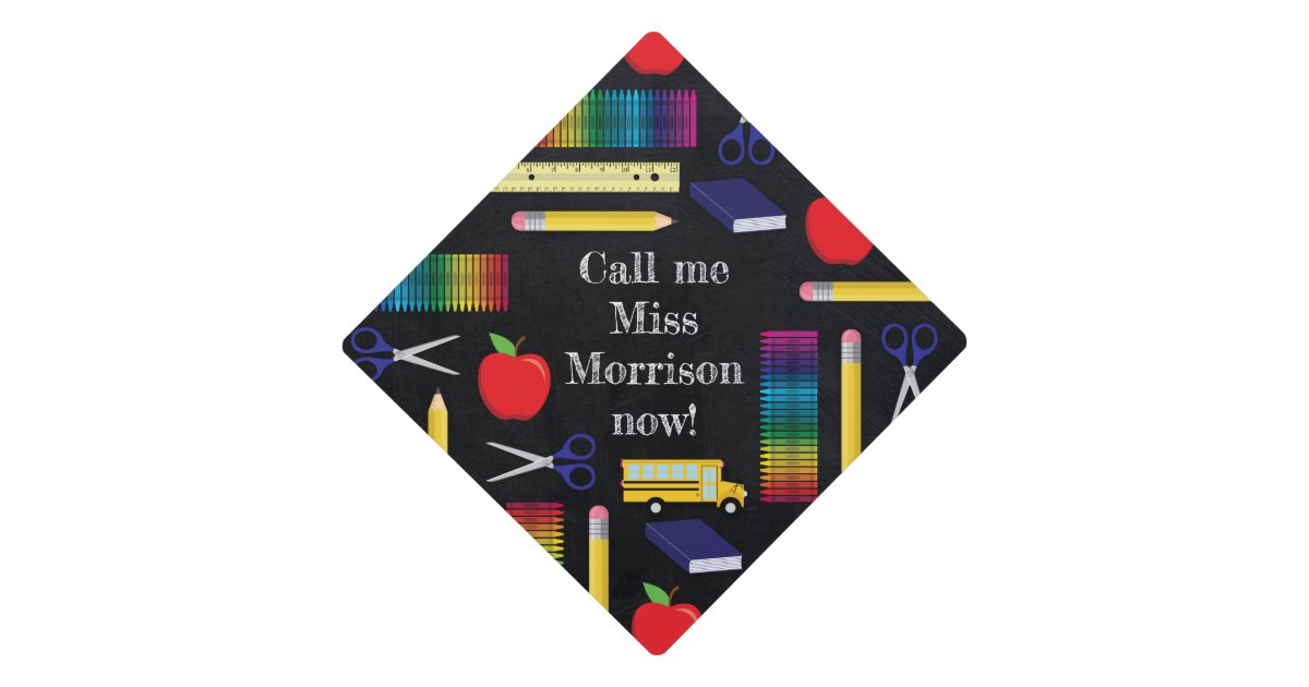 Teacher Education Chalkboard Graduation Graduation Cap Topper | Zazzle