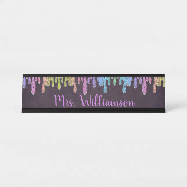 Teacher Educator Professional Glitter Sparkle Desk Name Plate | Zazzle