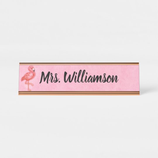 Teacher Educator Professional Pink Flamingo Desk Name Plate | Zazzle.com