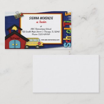 Teacher Elementary School Business Card | Zazzle