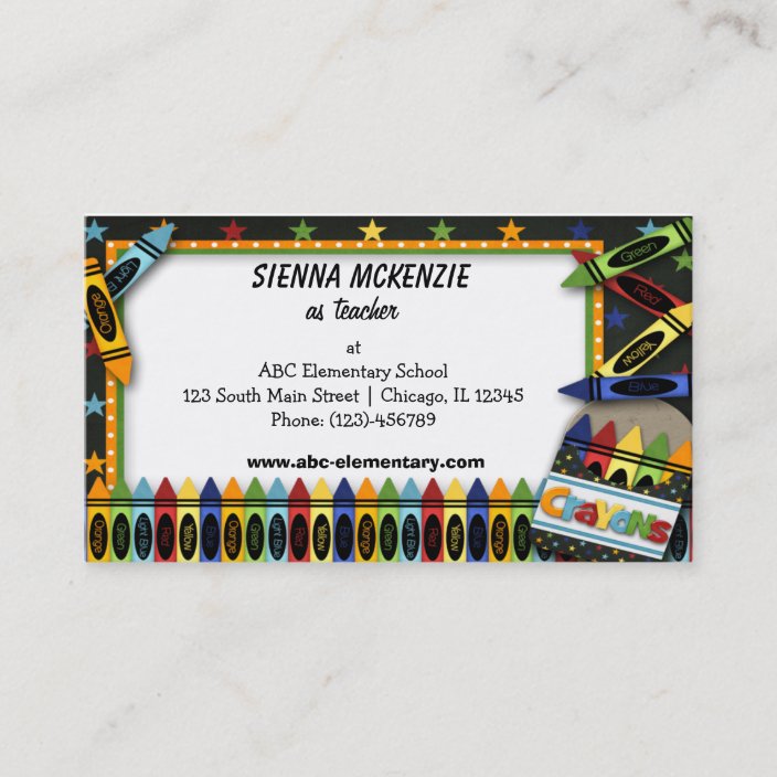 Teacher Elementary School Business Card | Zazzle.com
