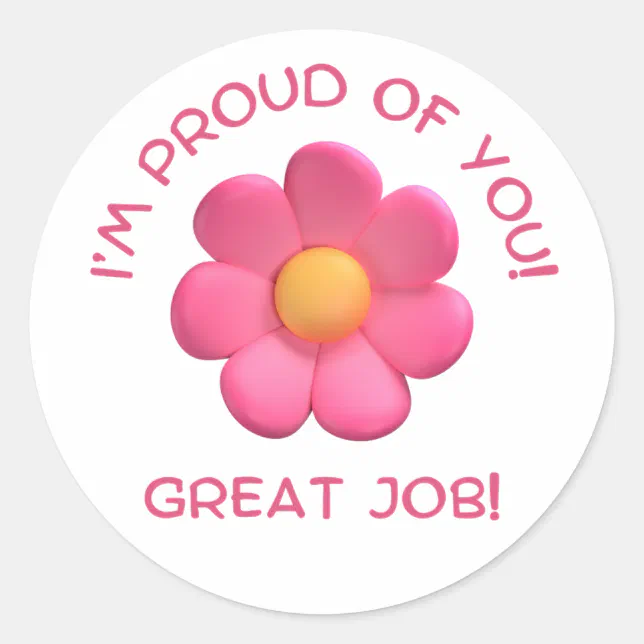 teacher encouragement, pink flower cute classic round sticker | Zazzle