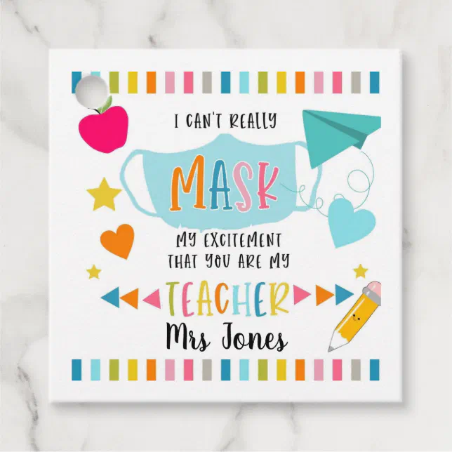Teacher face mask appreciation tag | Zazzle