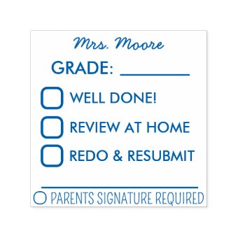 Teacher Feedback Students Homework Review Custom Self-inking Stamp | Zazzle