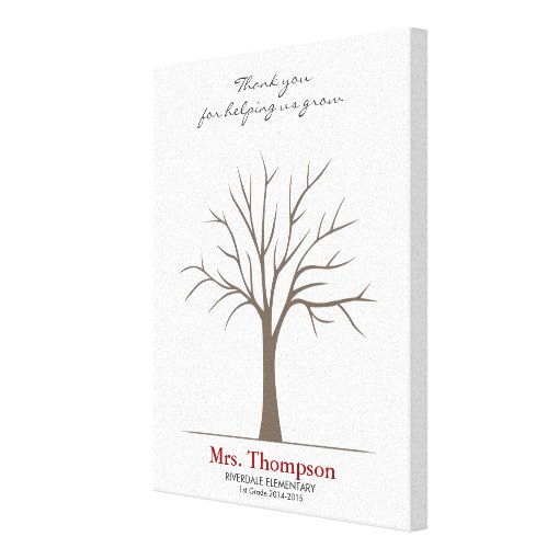 Teacher Fingerprint Tree Canvas Print | Zazzle