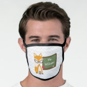 Teacher Fox Red Apple Chevron Face Mask | Zazzle