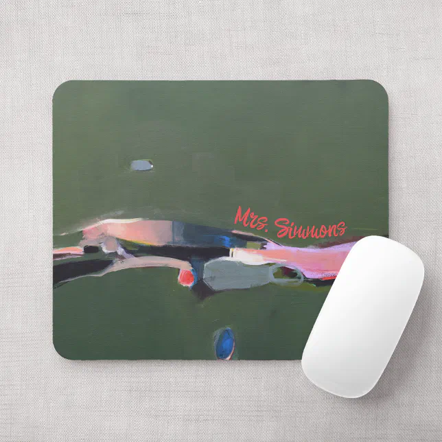 Teacher Gift Personalized Abstract Art Painting Mouse Pad | Zazzle
