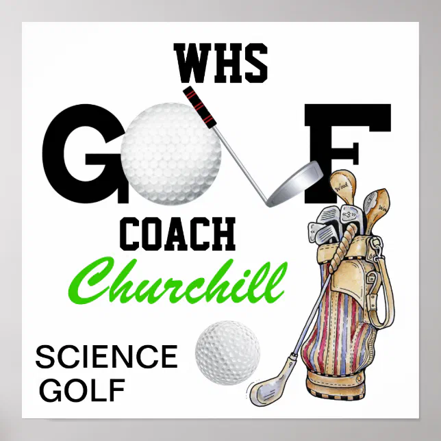 Teacher Golf Coach Sign - Door Poster - SR | Zazzle
