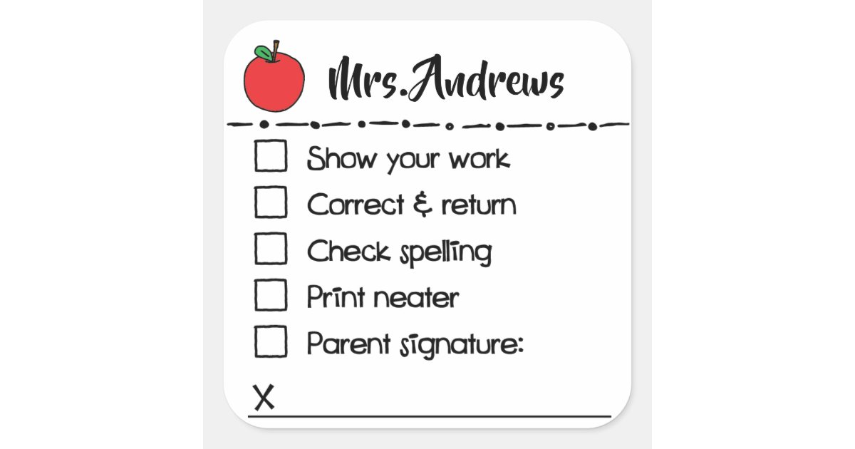 Teacher Grading Papers Student Art Teacher Art Gra Square Sticker | Zazzle