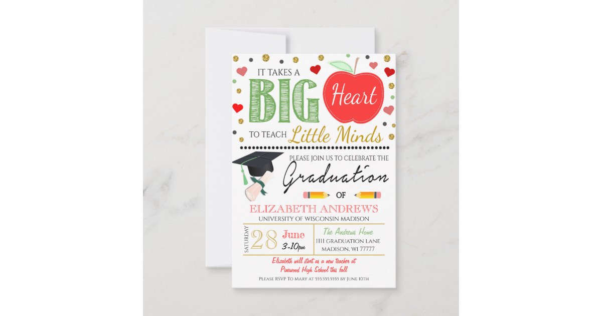 Teacher Graduation Invitation | Zazzle