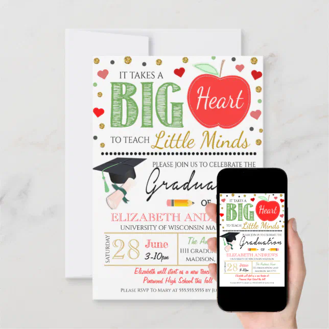 Teacher Graduation Invitation | Zazzle