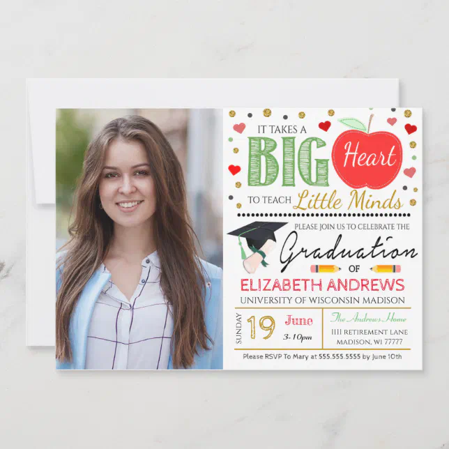 Teacher Graduation Invitation | Zazzle