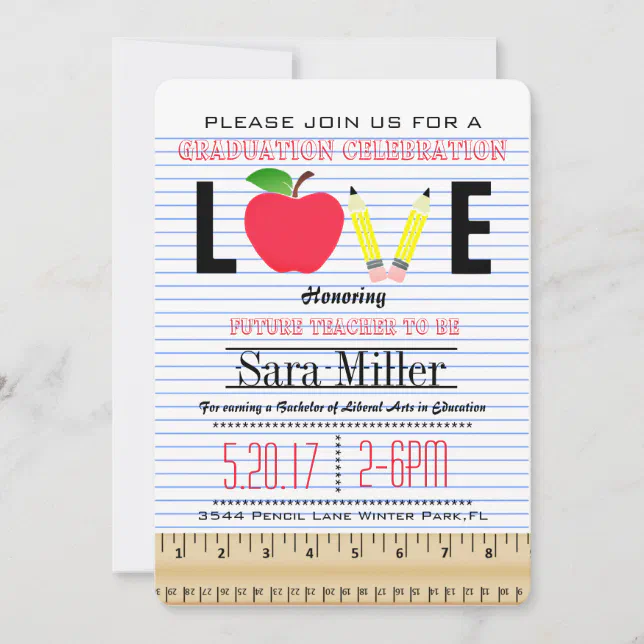 Teacher Graduation Invitation | Zazzle