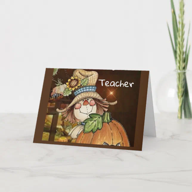 ***TEACHER*** HAPPY THANKSGIVING TO YOU! HOLIDAY CARD | Zazzle