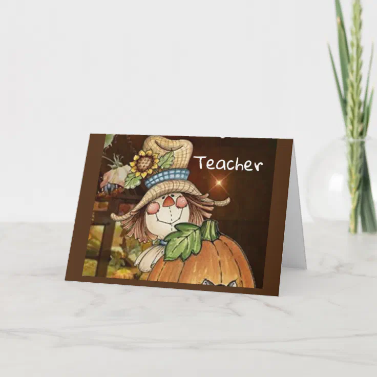 ***TEACHER*** HAPPY THANKSGIVING TO YOU! HOLIDAY CARD | Zazzle