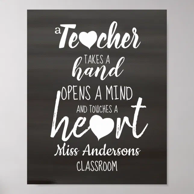 Teacher Inspirational Personalized Quotes Poster | Zazzle