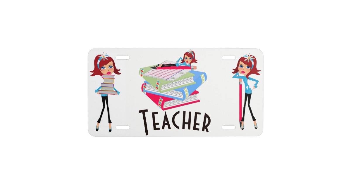 Teacher license plate | Zazzle
