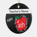 Teacher Makes 4th Grade Rock | Chalkboard Ceramic Ornament | Zazzle