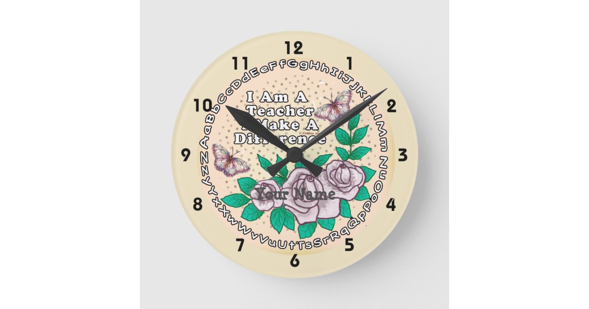 Teacher Makes Difference clock | Zazzle