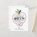 Teacher Miss Seeing You in Class Postcard | Zazzle