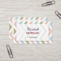 Teacher - Natural Graceful Chevron Business Card | Zazzle