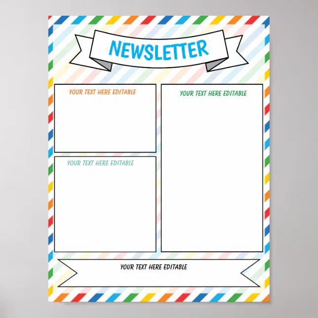 Teacher Newsletter editable template Poster | Zazzle