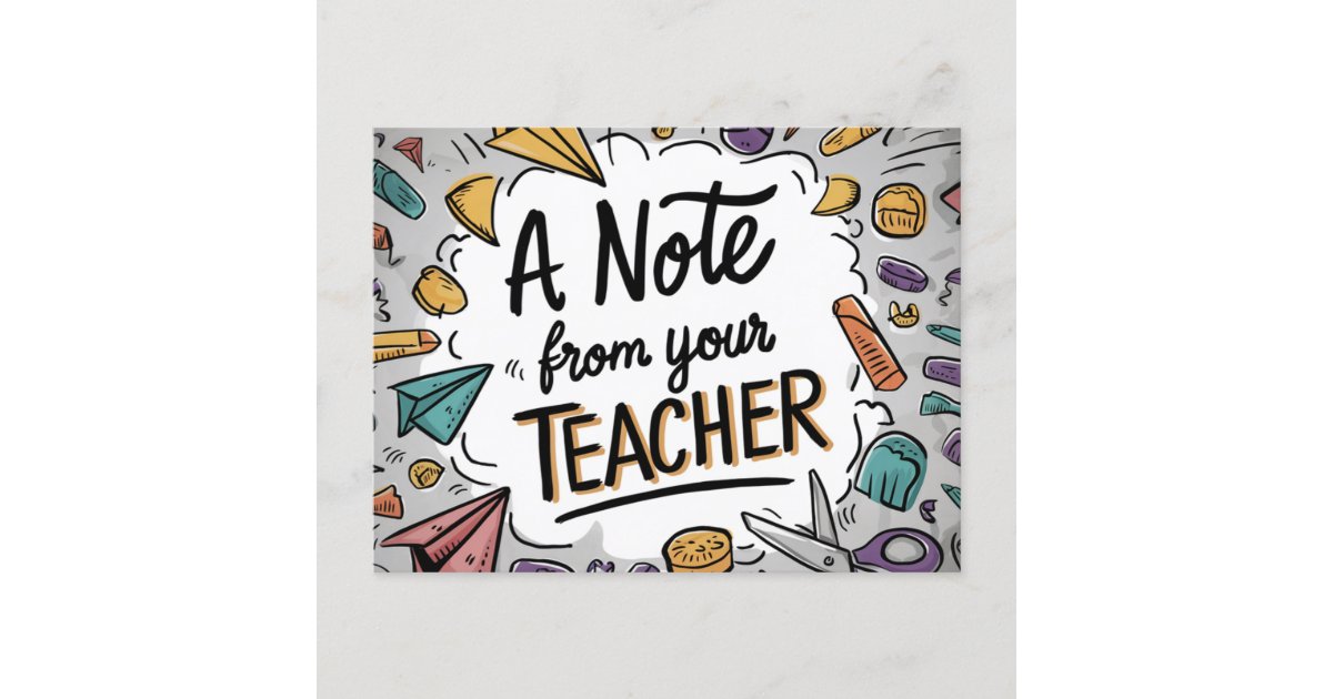 Teacher Note – Welcome Back to School Postcard | Zazzle