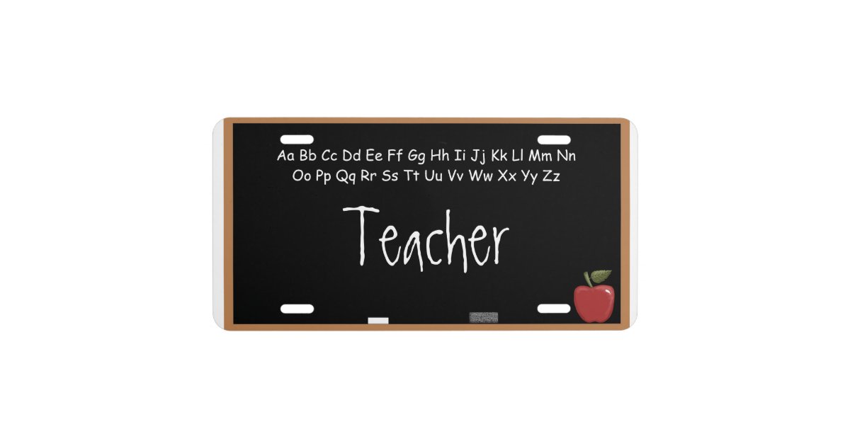 Teacher on Chalkboard License Plate | Zazzle