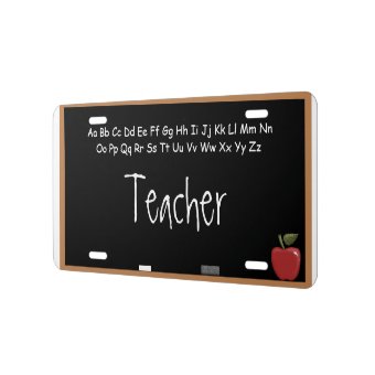 Teacher on Chalkboard License Plate | Zazzle