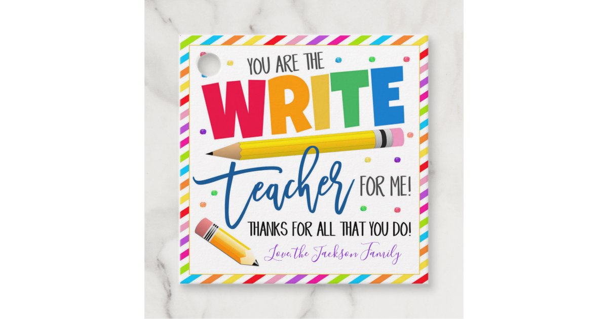 Teacher Pencil Gift Tags | Zazzle
