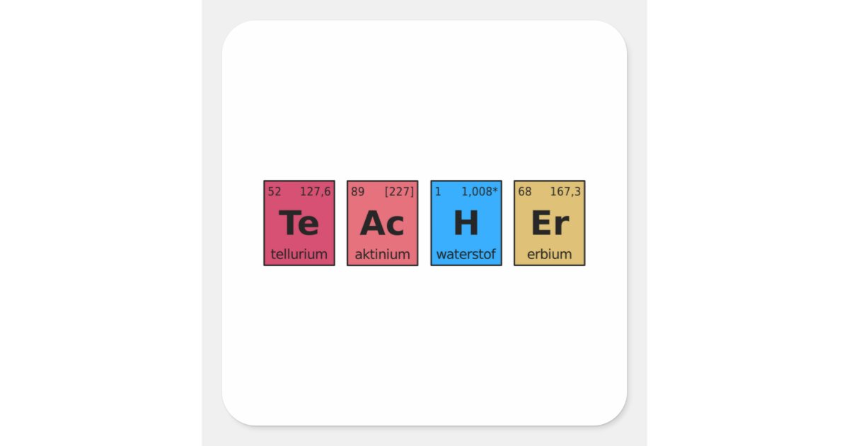 Teacher Periodic Table Square Sticker | Zazzle