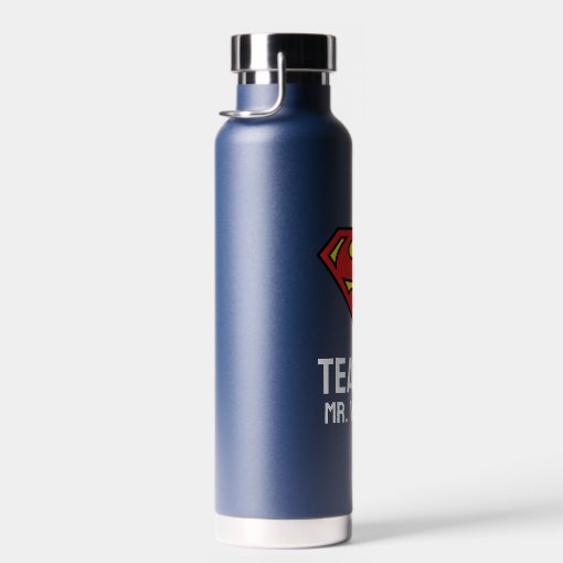 Teacher Personalized Superman Logo Water Bottle | Zazzle