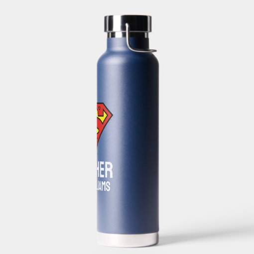 Teacher Personalized Superman Logo Water Bottle | Zazzle